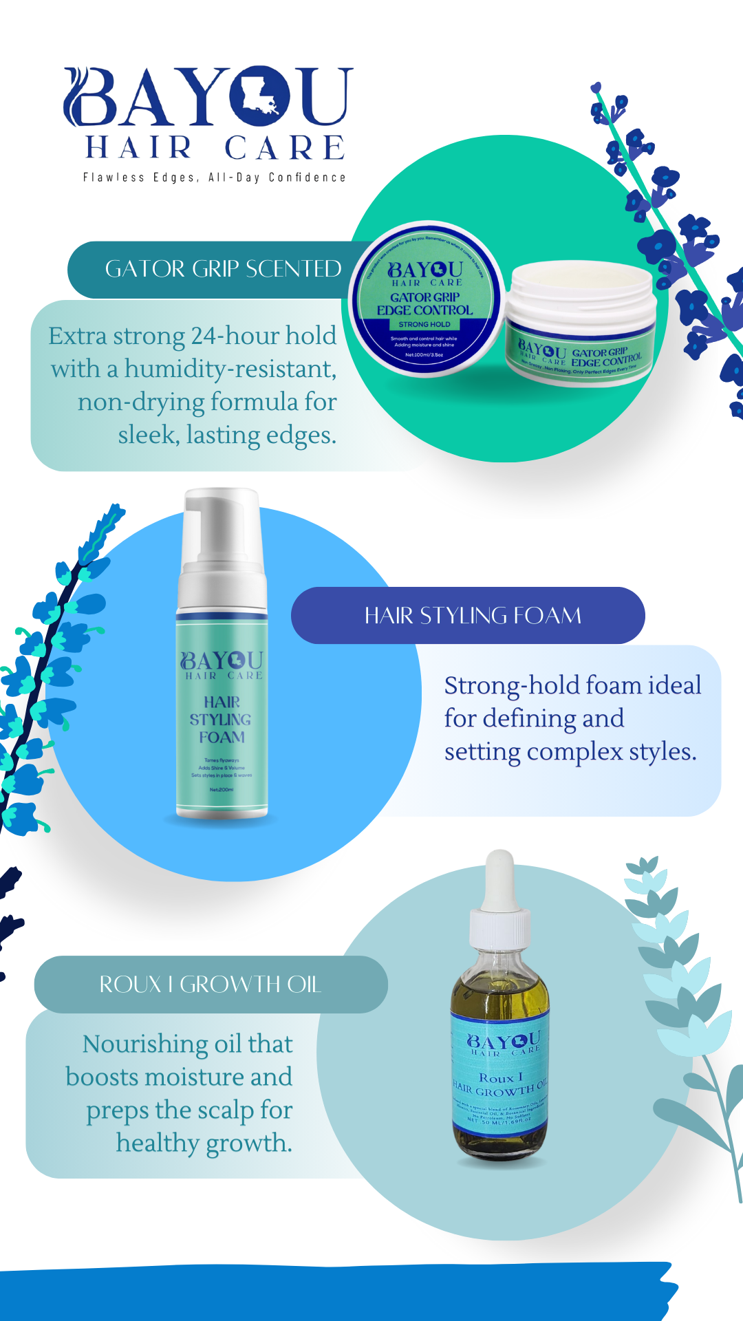 Bayou Hair Care | Best Edge Control & Hair Growth Products